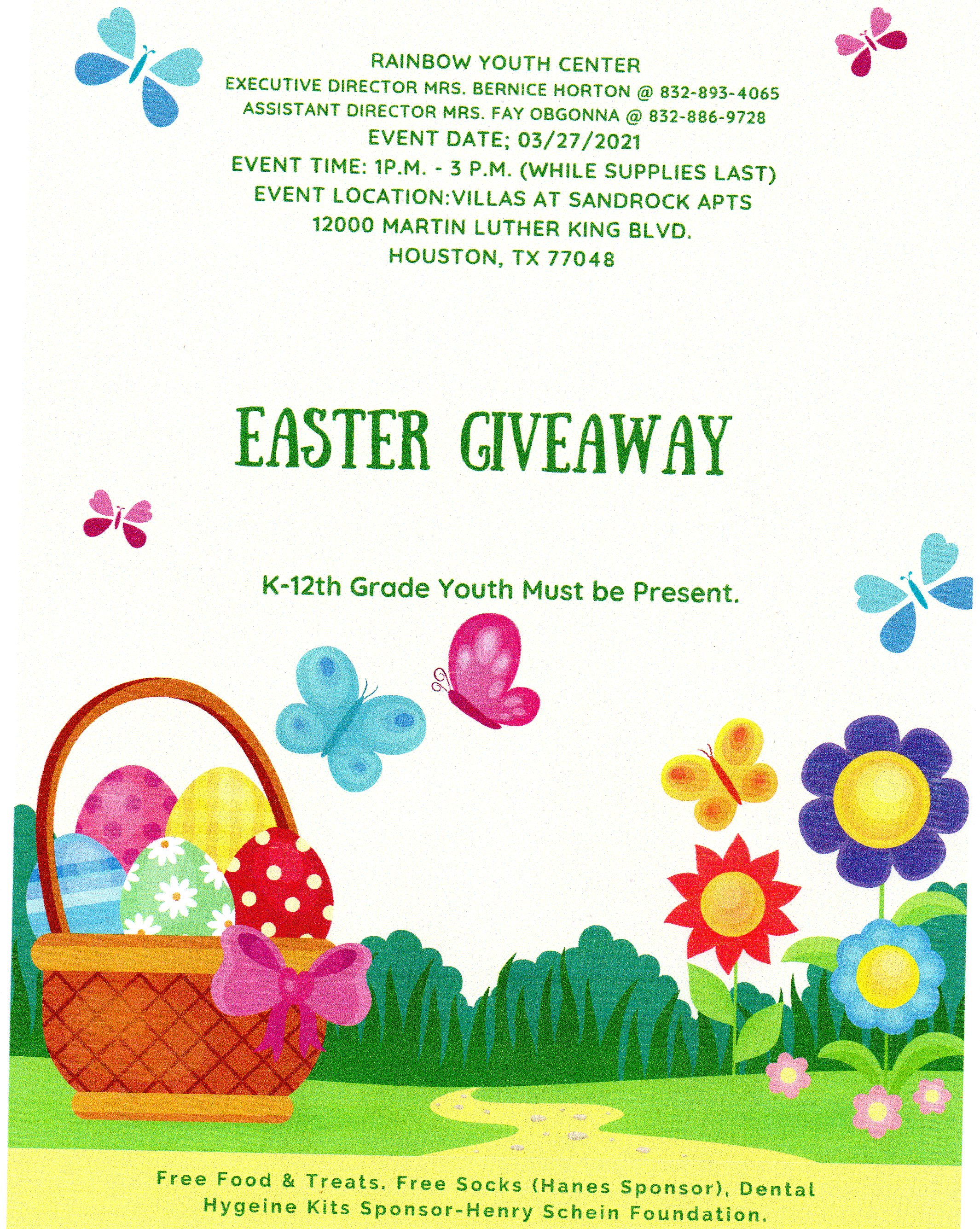 Rainbow Youth Center Easter Giveaway K-12Th ! – Rainbow Youth Center ...